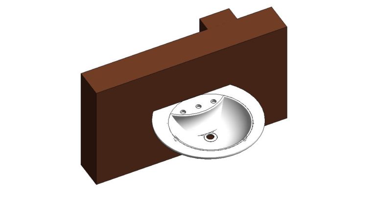Lavatorio semi ovalado para Revit - Familias Revit Gratis
