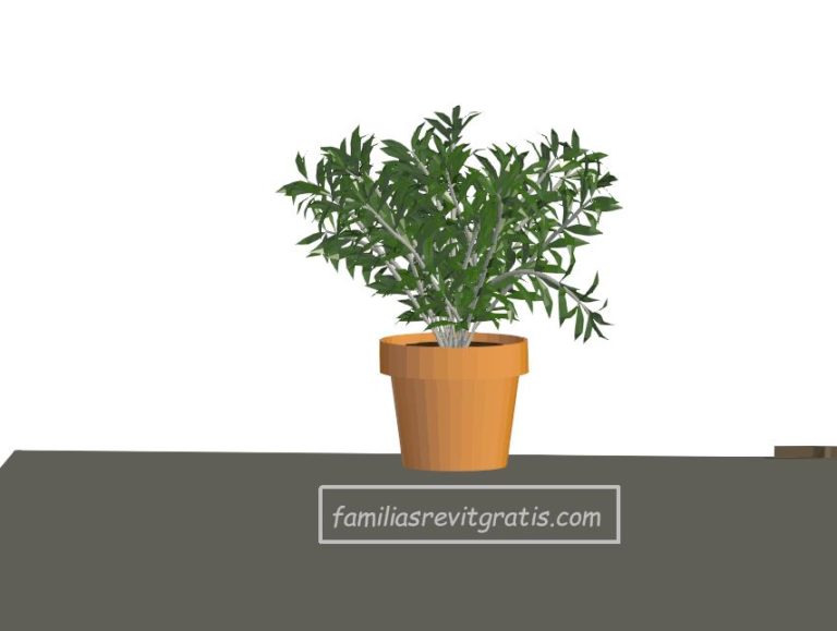 Maceta con planta de adorno para Revit - Familias Revit Gratis