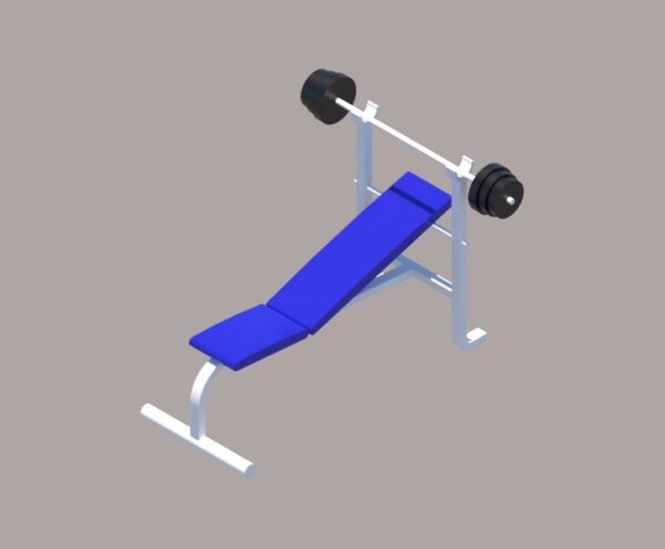 Equipo de Gimnasio: Incline bench press - Familias Revit Gratis