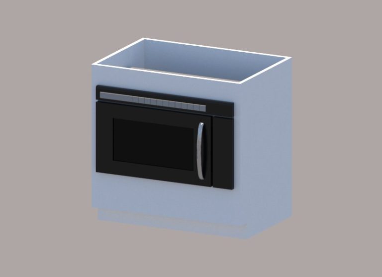 Mueble bajo para microondas empotrado para Revit - Familias Revit Gratis