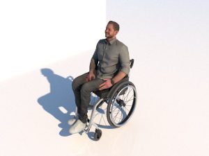Personas Revit: hombre en silla de ruedas - Familias Revit Gratis