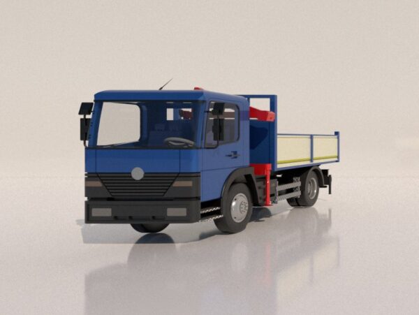 Camión mediano con grúa para Revit - Familias Revit Gratis