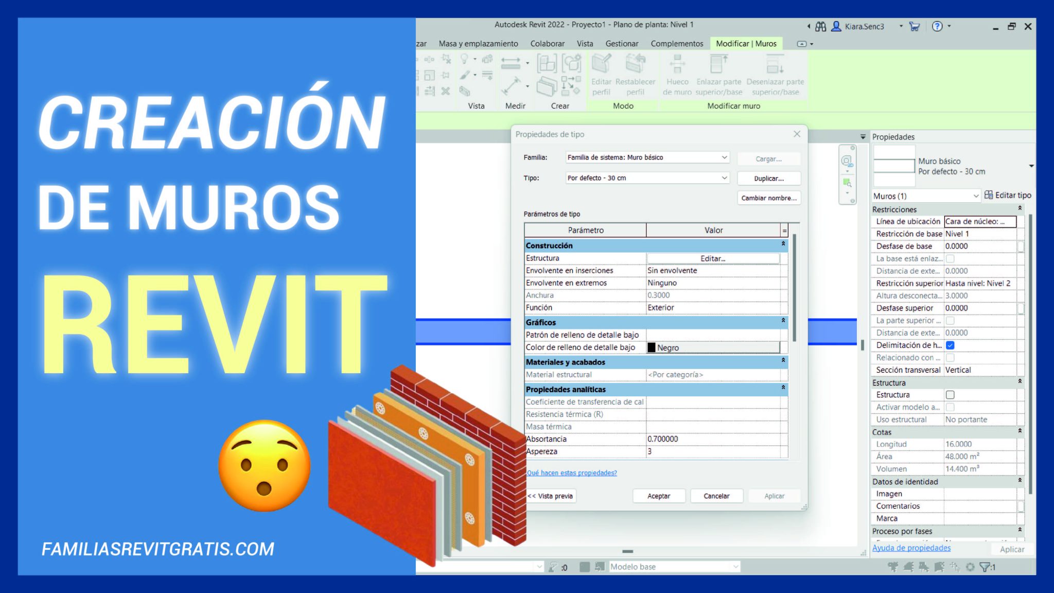 Cómo crear MUROS en REVIT - Familias Revit Gratis